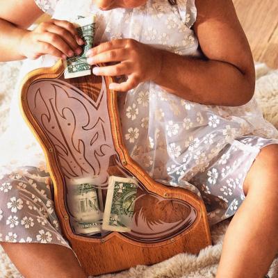 Cina Pignone Legno Animali Piggy Bank per bambini Legno colore semplice forma di drago Banca Cash Box in vendita