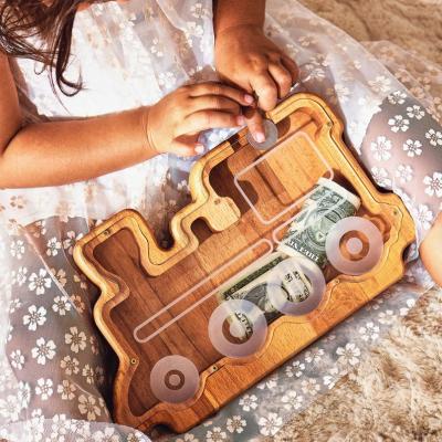 Cina Pignone Legno Animali Piggy Bank per bambini Legno colore semplice forma di drago Banca Cash Box in vendita