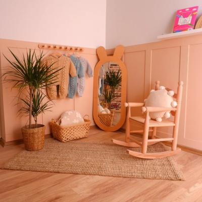 Cina Disegno rustico Specchio decorativo in legno per il salotto Montessori per bambini in vendita