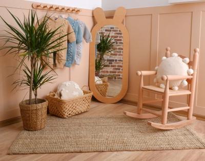Cina Disegno rustico Specchio decorativo in legno per il salotto Montessori per bambini in vendita