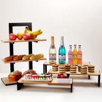 China Solid Beech Wood Multi Functional Dessert Display Rack for Modern Sushi Cake Buffet Stand for sale