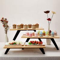 China Solid Beech Wood Multi Functional Dessert Display Rack for Modern Sushi Cake Buffet Stand for sale