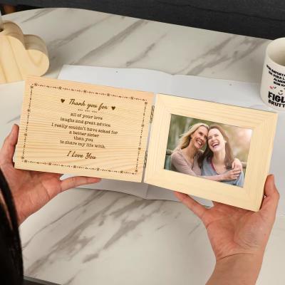 Cina Colori Metodo di stampa Cornice fotografica in legno massello personalizzata per schermo da tavolo in stile semplice in vendita