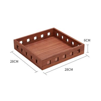 China Multifunktioneel Hout Brood Vruchten Planten Berging Kist Voedsel Brood Display Box 20x20x30cm Te koop