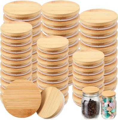 China Capa de latas de bambú reutilizables para frascos Mason a prueba de niños y logotipo personalizado en venta