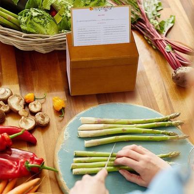 China Convenient 250 Recipe Card Storage in Pine Wood Kitchen Recipe Box 6.9