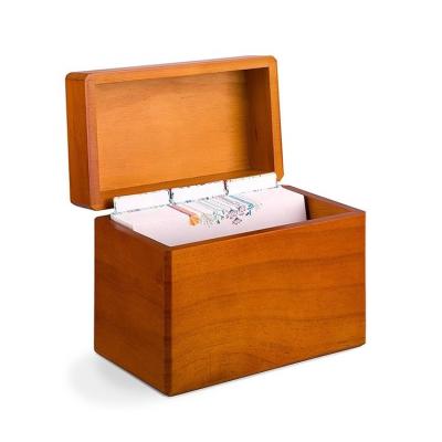 China Convenient 250 Recipe Card Storage in Pine Wood Kitchen Recipe Box 6.9