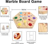 China High Quantity Solid Oak Double Sided Marbles Wooden Board Game with Customized Logo for sale