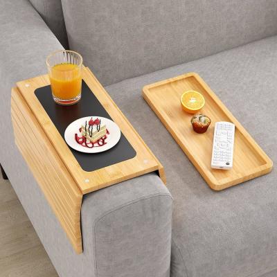 Cina Stocked Bambù Divano Arm Tray Tavolo Grande Divano Coppa Portatore Tray per Tazze Telefono Remote in vendita