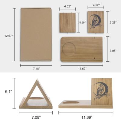 Cina Stampa a schermo di seta Legno corto Mini libro di riposo per camera da letto Menù da notte e scrivania in vendita
