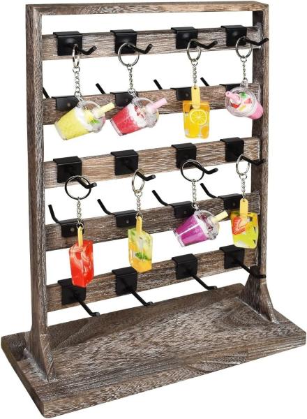 Quality Home Theme Earring Card Display Holder Stand with Wooden Jewelry Display Rack for sale