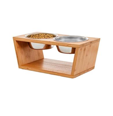 China Medium Dog Elevated Bowl Stand 7 Raised Bowls Pet Feeder with Four Stainless Steel Bowls for sale