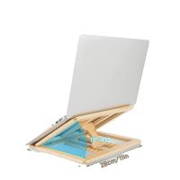 China Customized Logo Foldable Wooden Laptop Riser Adjustable Computer Stand for sale