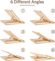 China Customized Logo Foldable Wooden Laptop Riser Adjustable Computer Stand for sale