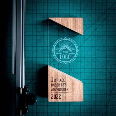 Cina Moderna Targa Legno Corrente Disegno Unico Personalizzato Legno Acrilico RISE Trofeo Premio in vendita