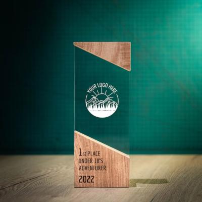 Cina Moderna Targa Legno Corrente Disegno Unico Personalizzato Legno Acrilico RISE Trofeo Premio in vendita
