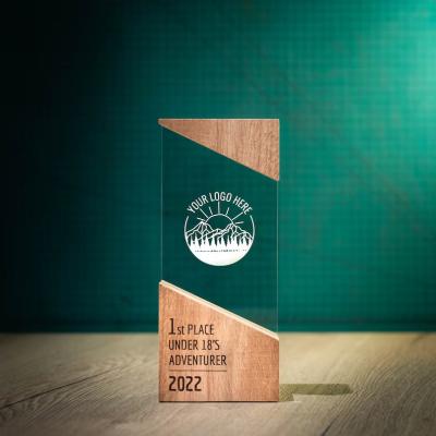 Cina Moderna Targa Legno Corrente Disegno Unico Personalizzato Legno Acrilico RISE Trofeo Premio in vendita