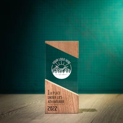 Cina Moderna Targa Legno Corrente Disegno Unico Personalizzato Legno Acrilico RISE Trofeo Premio in vendita