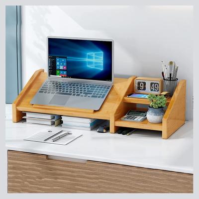 China PC Laptop Riser with Wooden Monitor Stand Multi-Angle Design and Custom Logo Desk Shelf Included for sale