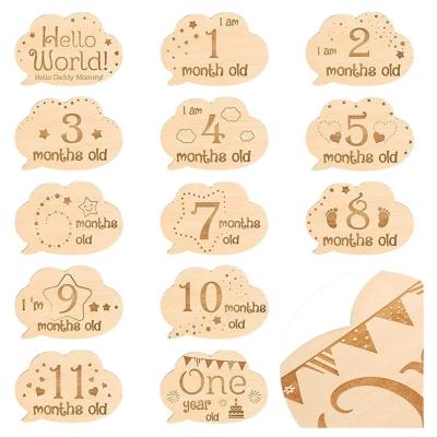 Cina Cartoline per bambini di legno compensato di taglia personalizzata per annunci di nascita di neonati in vendita