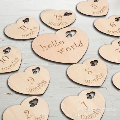 Cina Cartoline per bambini di legno compensato di taglia personalizzata per annunci di nascita di neonati in vendita