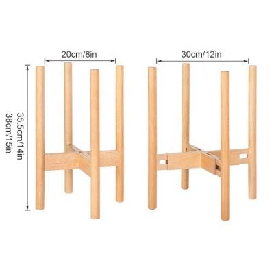 Cina Fiore/pianta verde usata Moderno design Bambù Massello Acacia Pianta di legno Pot Stand Holder in vendita