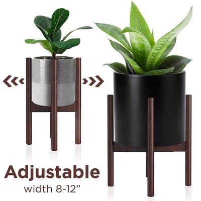 Cina Fiore/pianta verde usata Moderno design Bambù Massello Acacia Pianta di legno Pot Stand Holder in vendita