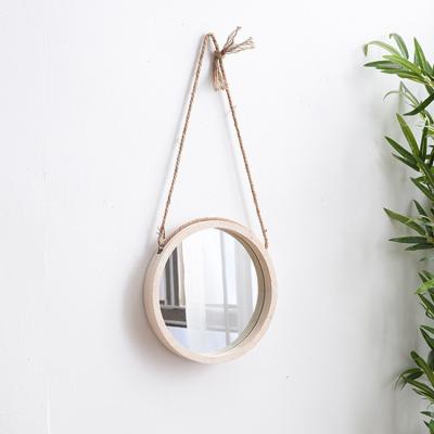 China 30x30cm Customized Logo Acceptable Nordic Style Round Hanging Mirror for Home Decoration for sale