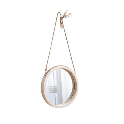 China 30x30cm Customized Logo Acceptable Nordic Style Round Hanging Mirror for Home Decoration for sale