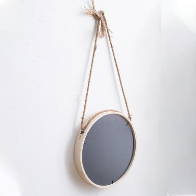 China 30x30cm Customized Logo Acceptable Nordic Style Round Hanging Mirror for Home Decoration for sale