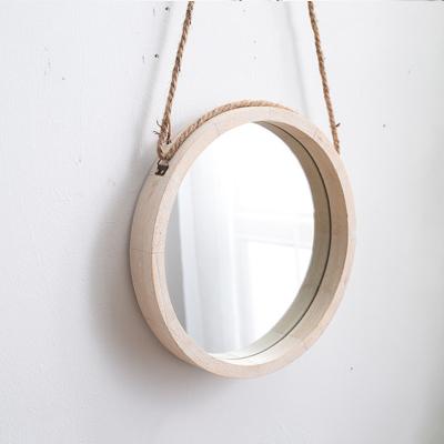 China 30x30cm Customized Logo Acceptable Nordic Style Round Hanging Mirror for Home Decoration for sale