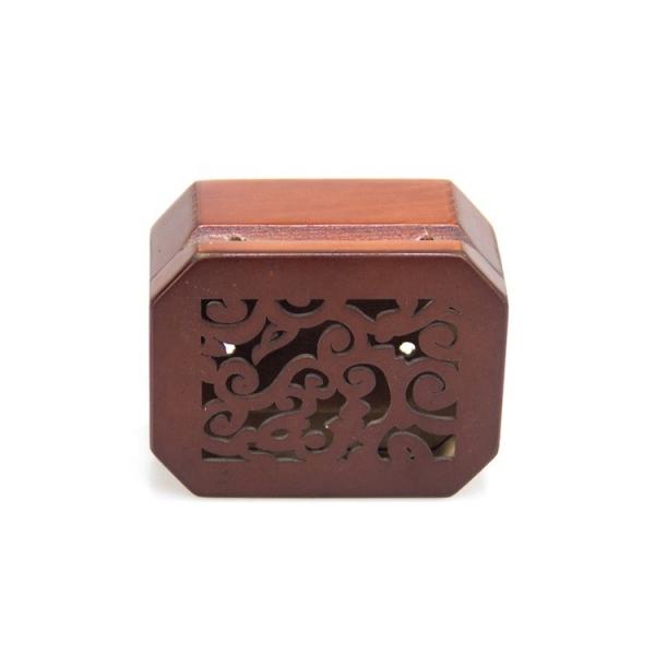 Christmas Holiday Wooden Jewelry Music Box with Silk-Screen Printing and Burned Design