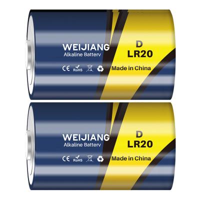 China 1.5v D-grootte Alkaline batterij ZnO2 Alkaline D-celbatterijen Te koop