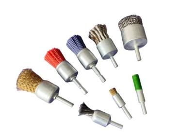 China Standard Duty 12MM Encapsulated Stem Mounted End Brushes for Burr Removal for sale