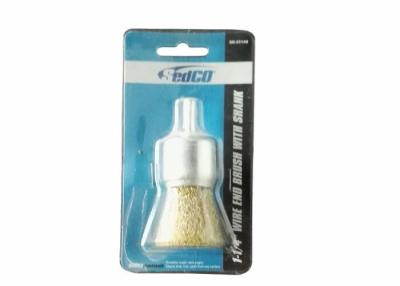 Cina 25mm OD Solid Shank Steel Wire Crimped Wire End Brush for Rust Paint Removal in vendita