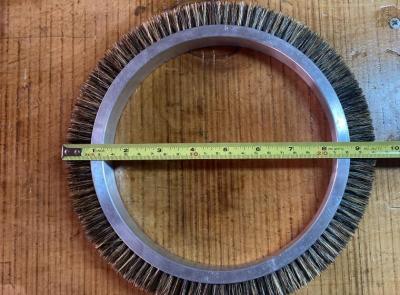 China Industrial Pig Hair Stenter Wheel Brush 240mm for Textile Finishing Machine Cleaning for sale