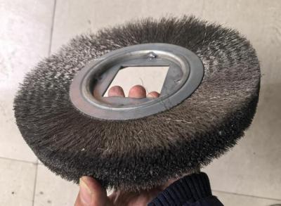 중국 10 인치 스테인리스 철사 바퀴 솔 250 OD x 40mm 정연한 안 구멍 판매용