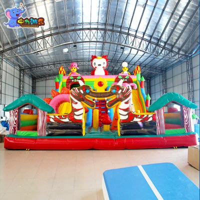 China ODM Cartoon Interactive Inflatable Bouncy Castle Big Slide For Small Garden for sale