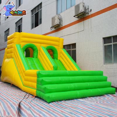 China Two Parallel Inflatable Portable Water Slide Bouncer Outdoor Wear Resistant for sale