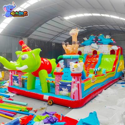 China Elephant Theme Inflatable Bouncy Castle Inflatable Trampoline Park Outdoor for sale