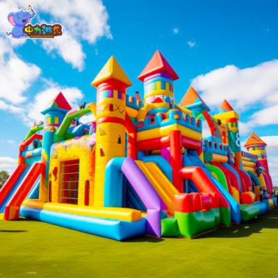 China Theme Park Bounce Castle Inflatable Bouncy Castle Bounce House With Slide for sale