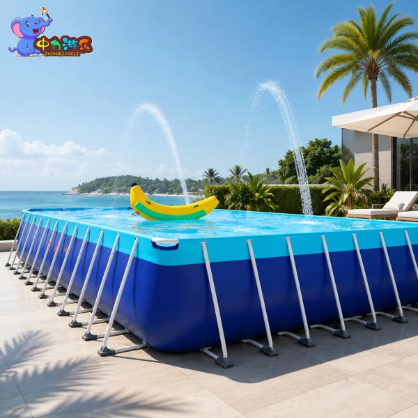 Quality Temporary PVC Metal Frame Swimming Pool Portable Above Ground ODM for sale