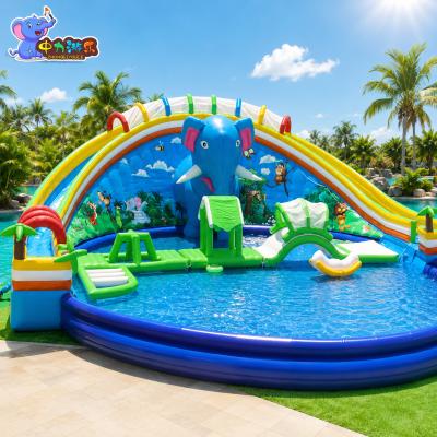 China Outdoors Inflatable Water Slide Water Park Elephant Inflatable Slide Inflatable toy for sale