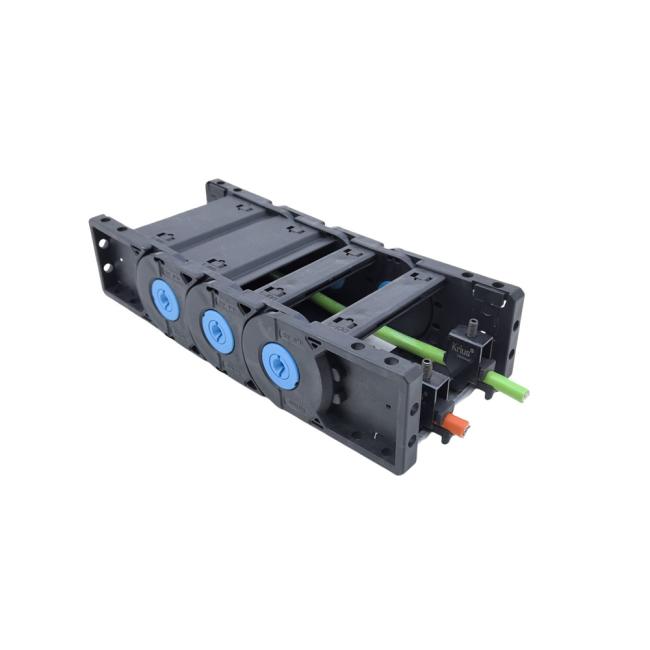 Manufacturing facility using cable chain tracks