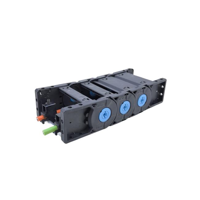 BNEE cable carrier in motion with cables protected