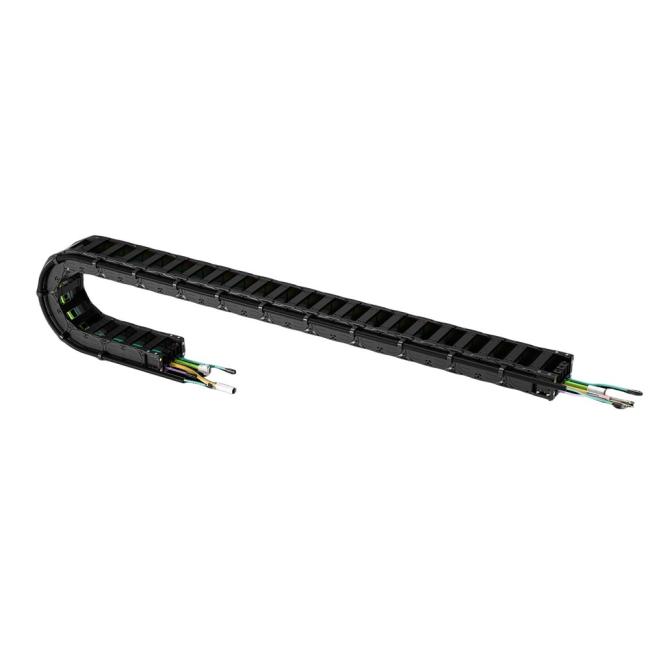 Nylon plastic drag chain cable carrier showing construction details