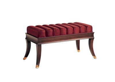 China Red Europe style Classic solid wood Bedroom Benches for Villa Decoration for sale