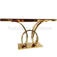 China Entryway Top Modern Gold Console Table Faux Rectangular Marble Top durable for sale