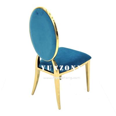 China Modern Dining Furniture Stacking Design Hotel Living Room Chair Gold Metal Stainless Steel Banquet Wedding Chairs for Event Party Hall for sale