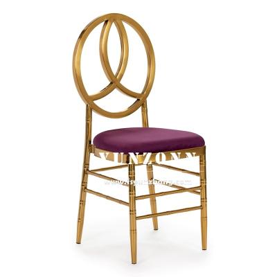 China Gold Metal Stainless Steel Hotel Banquet Phoenix Chair Stacking Event Party Chair Wedding Chair for sale